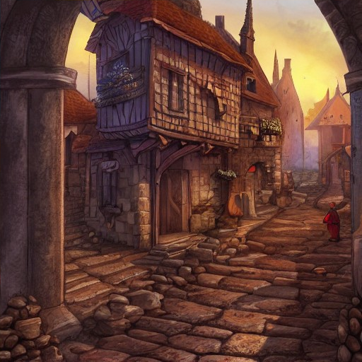Medieval Town Backgrounds by fodric