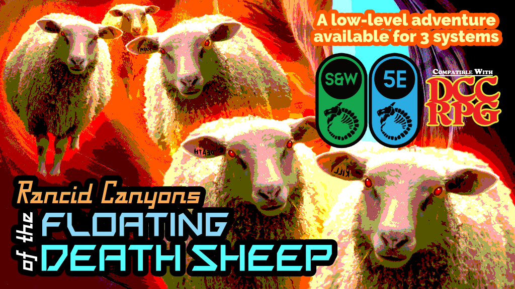 Rancid Canyons of the Floating Death Sheep (S&W) by MonkeyBlood Design