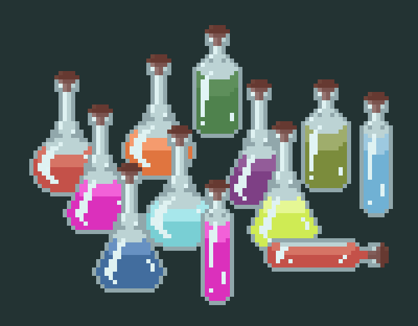 Awesome potion pack release - Colorful Potions by Akannis