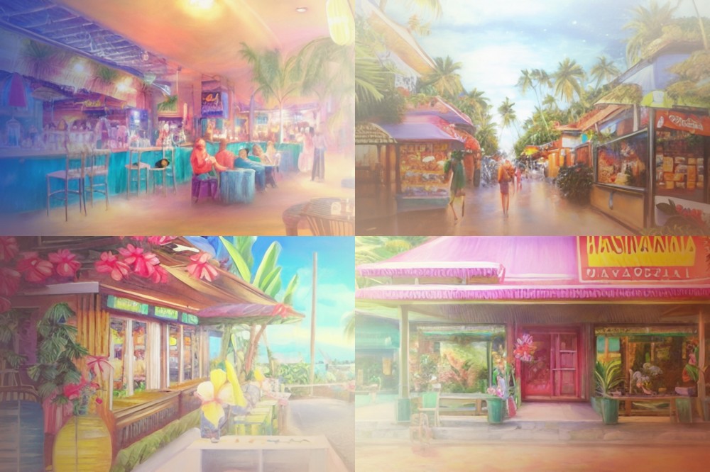 Tropical Town by the Sea Pack: 12 Visual Novel Backgrounds by Rachel Chen