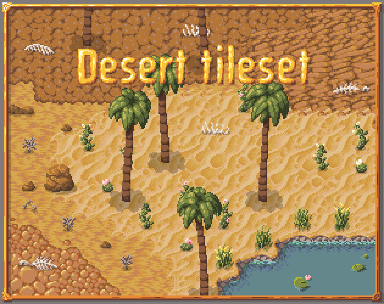 Top-down desert tileset by Glionox