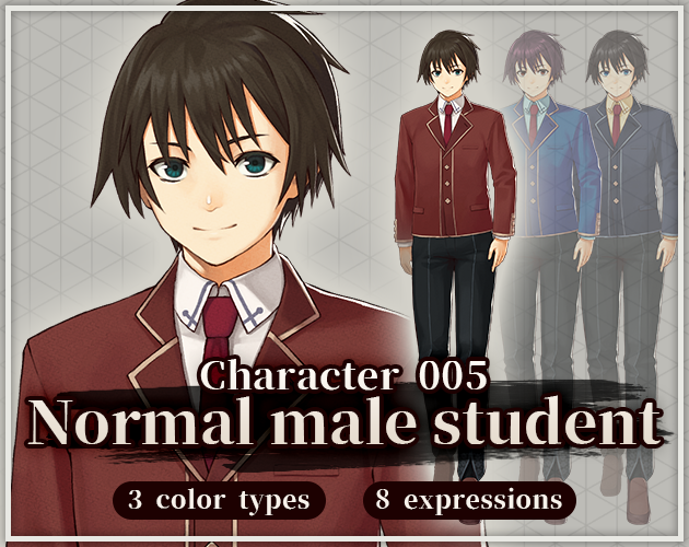 Character Sprite 005 Normal male student by PochiPochiHouse