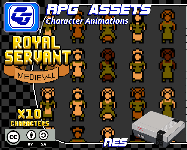 RPG Asset Character 'Royal Servant' FE NES by chasersgaming
