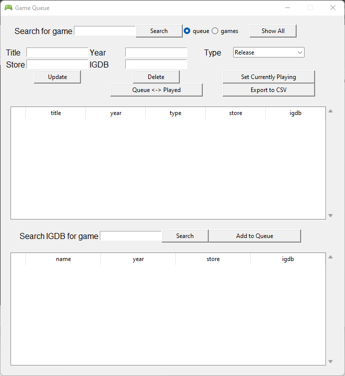 Game Queue (old) by dirigitive