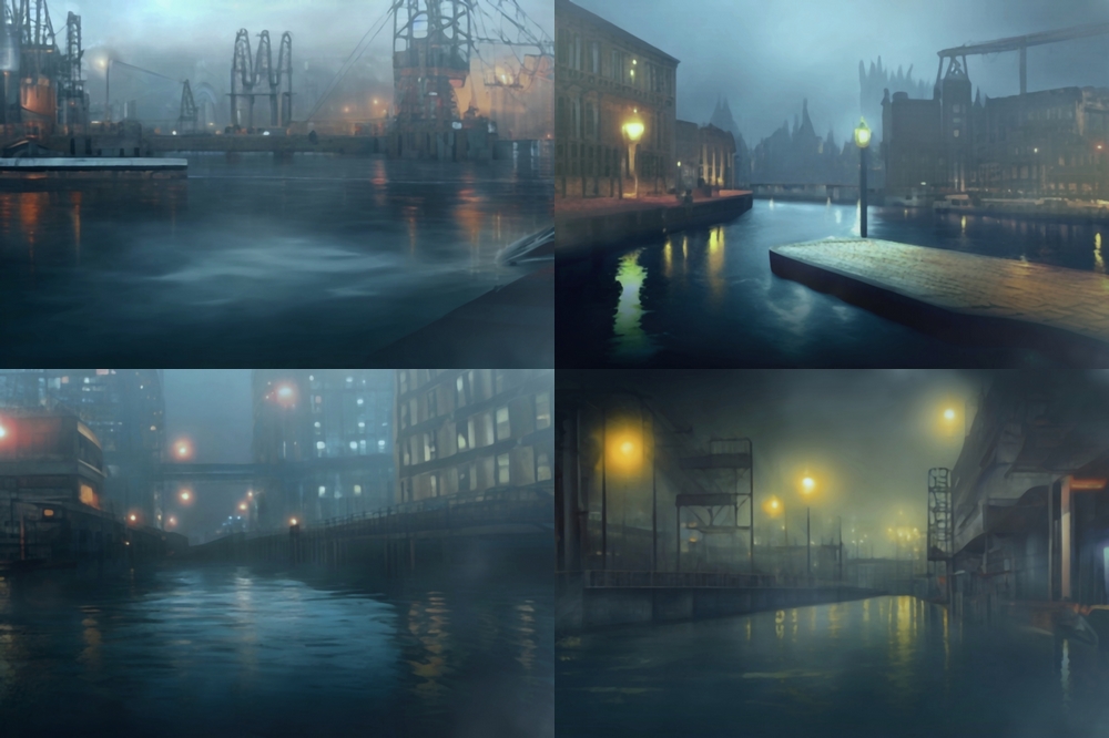 Industrial Port City in November Pack: 14 Visual Novel Backgrounds by ...