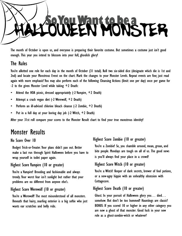 So You Want to be a Halloween Monster! by Dusty Tome