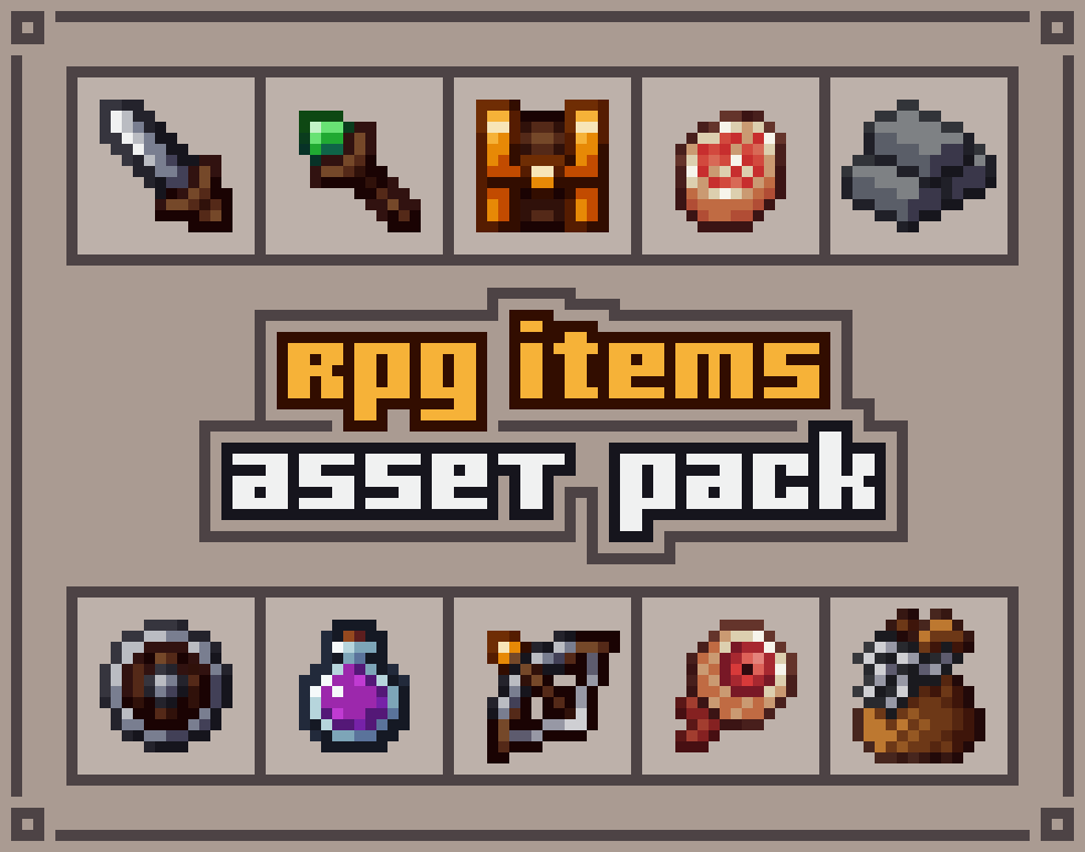 RPG / Roguelike items asset pack by Lazy Fox