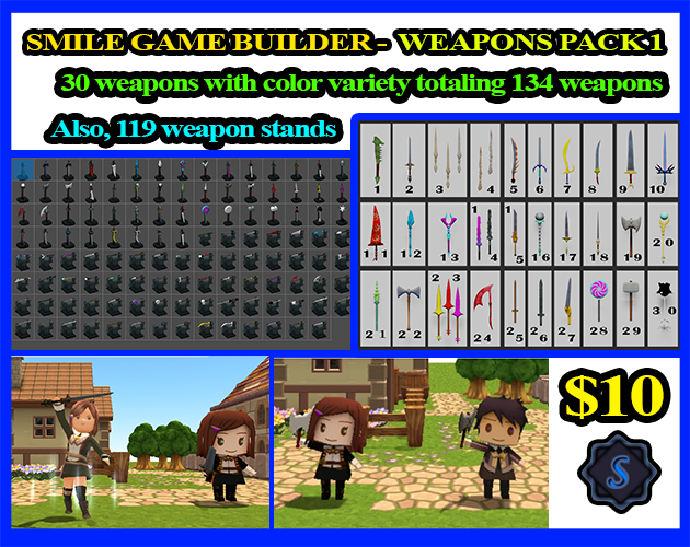 Smile Game Builder Weapons Pack 1 by shizvayne