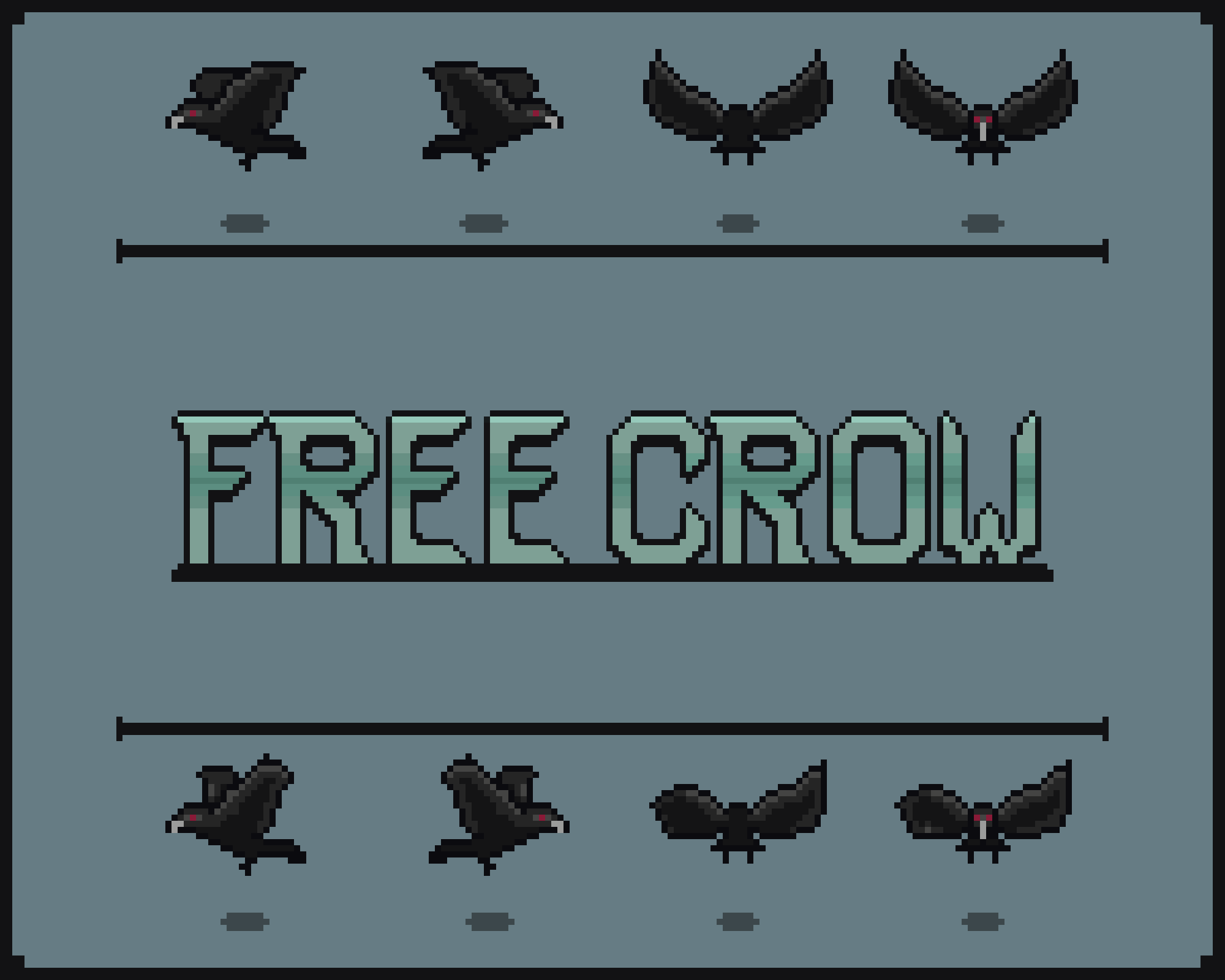 Dark Crow - Free Pixelart Animated Character by Aske4