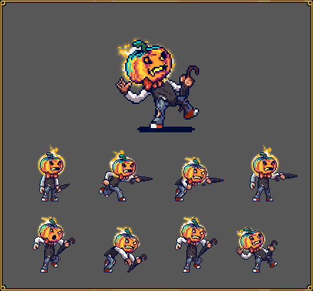 Pumpkinhead 2d Pixel art Character - Pumpkinhead 2d Pixel art Character ...