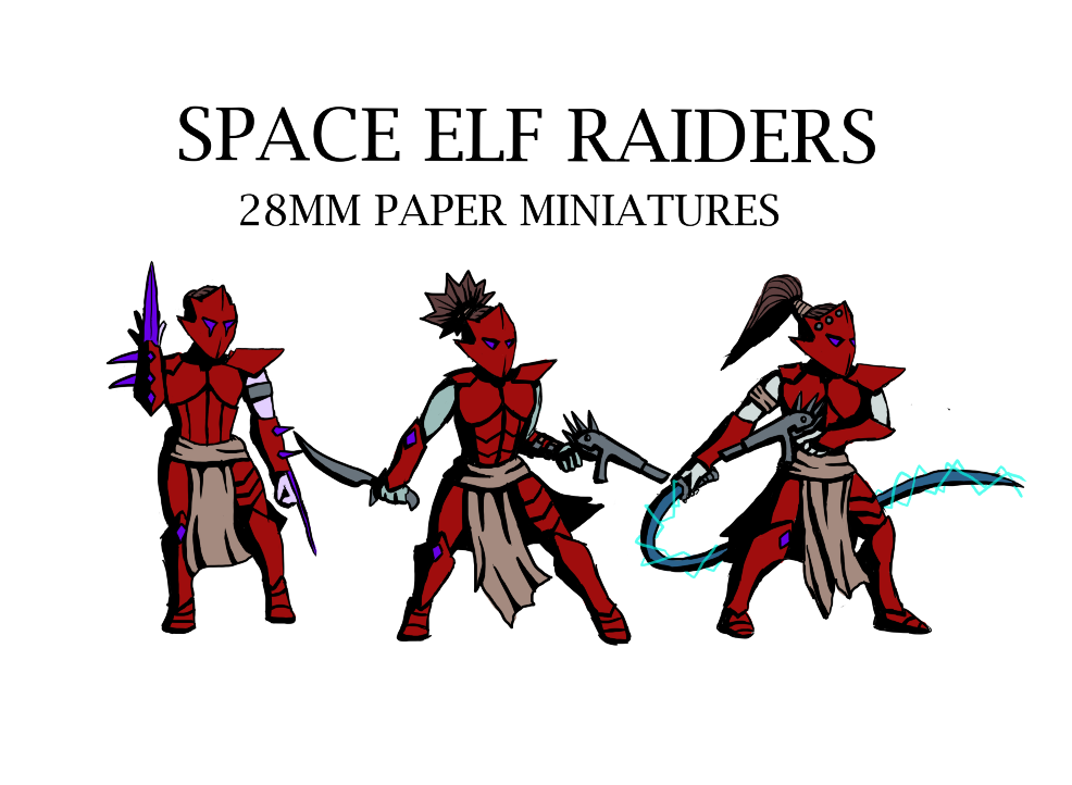 Space Elf Raiders - Paper Minis by Toastmortem