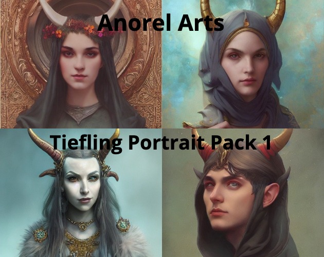 Tiefling Portrait Pack 1 by AnorelArts