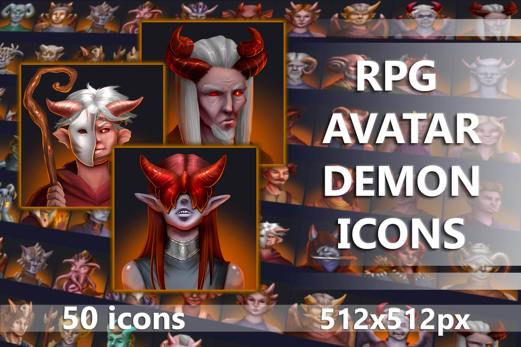 Demon Avatars for RPG by Free Game Assets (GUI, Sprite, Tilesets)