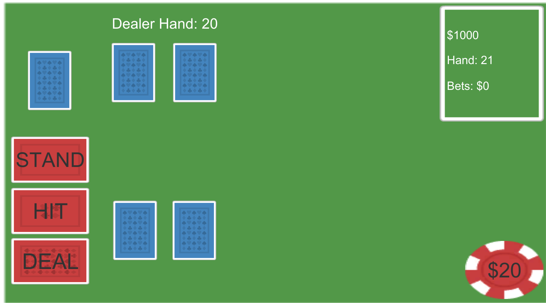 BlackJack Minigame by Juan Andre Lombard