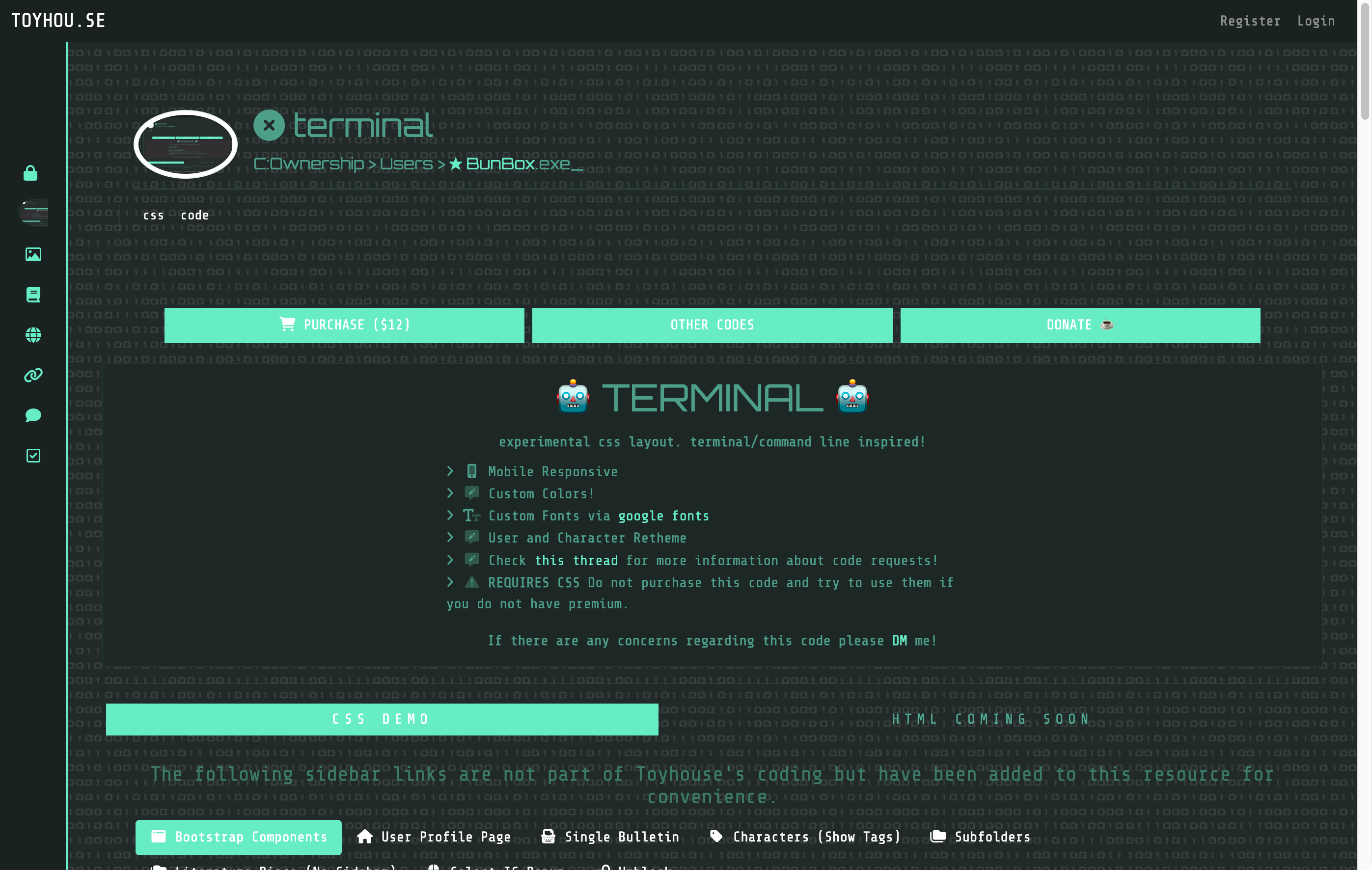 1674522128 - added HTML Add-on: Tasogare - [ CSS ] Terminal by BunBox