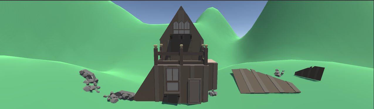 Dark Academia/gothic 3D low poly house asset. by Skittlequeen