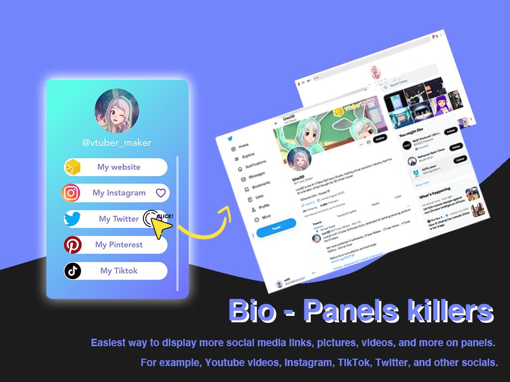 Twitch Extension - Bio Link by vtuber studio