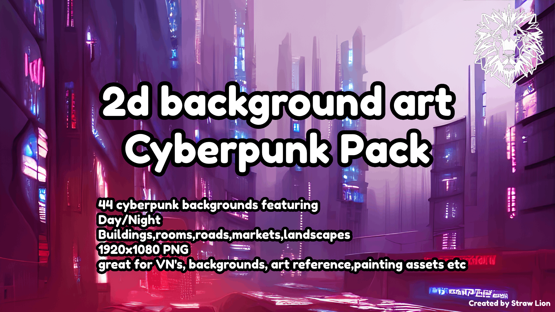 Cyberpunk Pack Backgrounds 2d Art Pack by Straw Lion