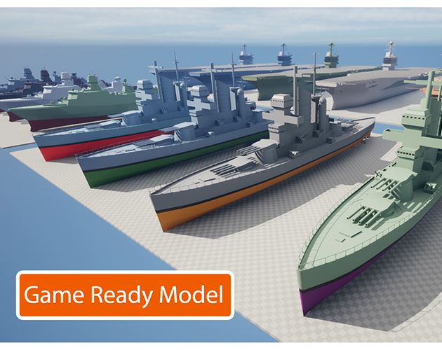 Aircraft Carrier Strike group Game ready 3D model by GMD2