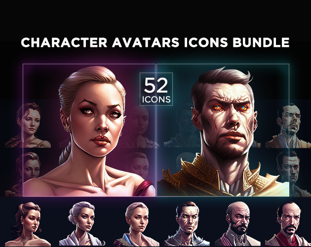 Character Avatar Icons Rpg Bundle By Imaginibus