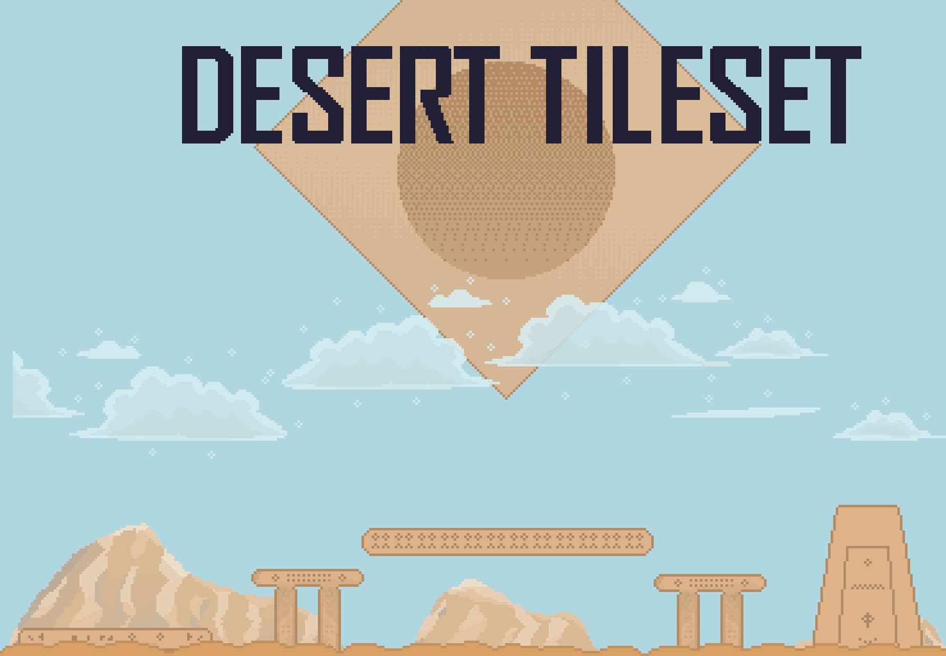 Free Pixel Art Desert Tileset by Dirizher