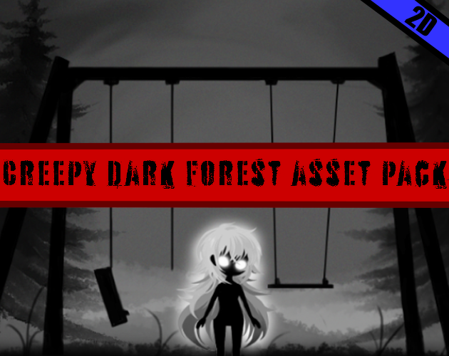 Creepy black and white forest asset pack by LaySD