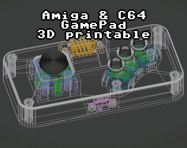 DIY Amiga & C64 GamePad 3D printable by 0xDB