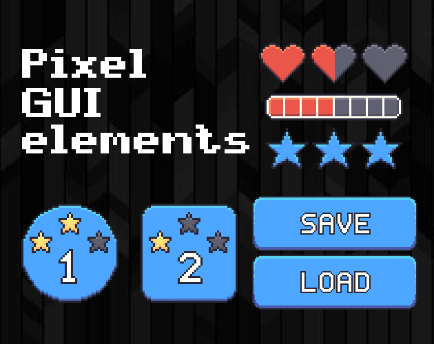 Pixel GUI elements by Brysia