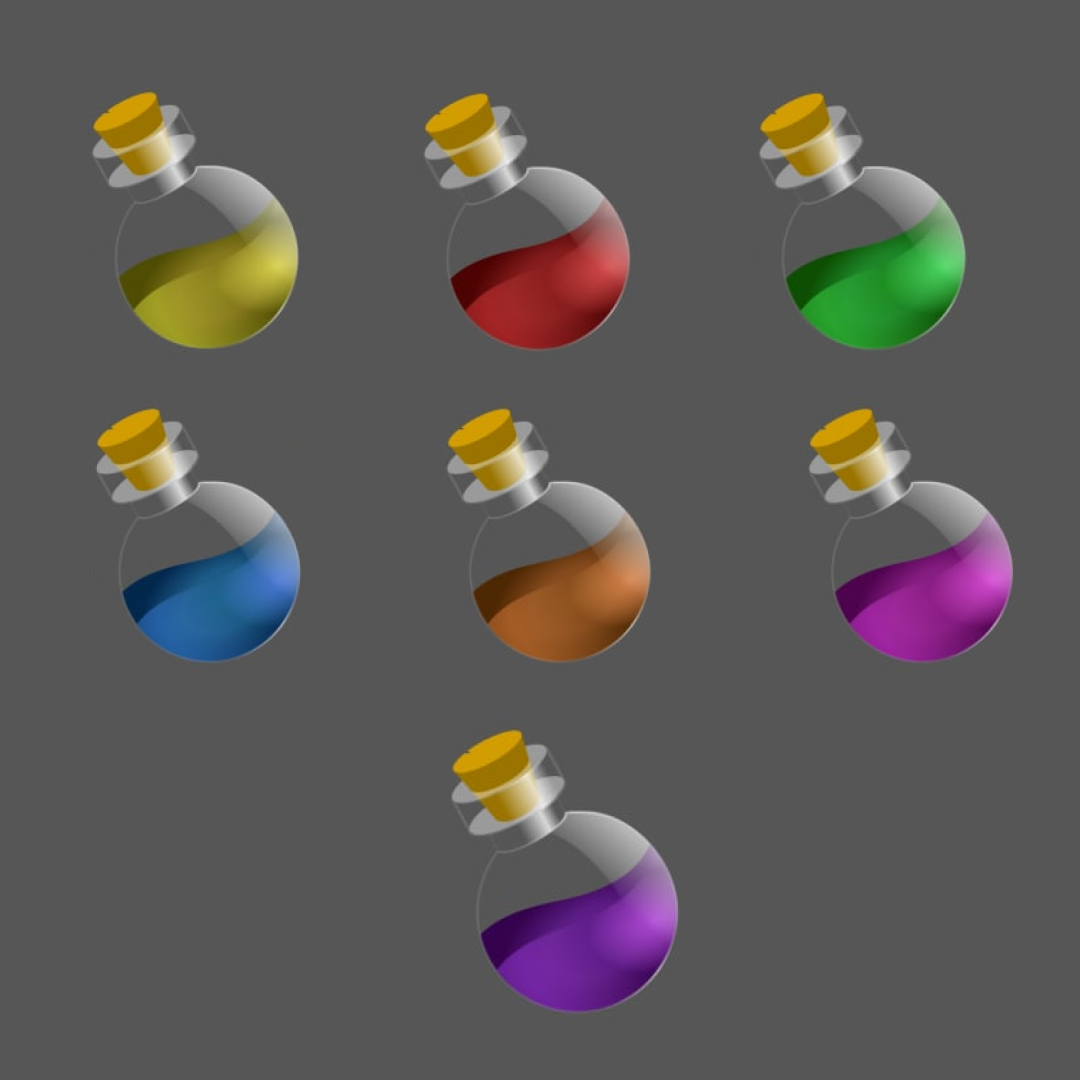 Potion icons (.svg) by 3DPyramid