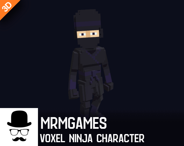 Ninja Character - 3D Voxel Model by MrMGames