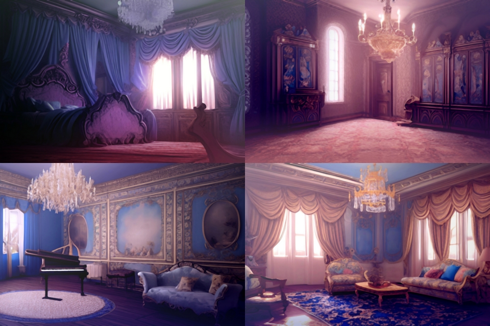 Magical Baroque Interiors Pack: 8 Visual Novel Backgrounds by Rachel Chen