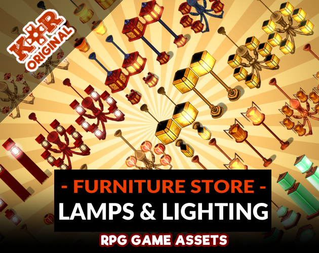 KR Furniture Store ~ Lamps and Lighting Tileset for RPGs by Kokoro ...