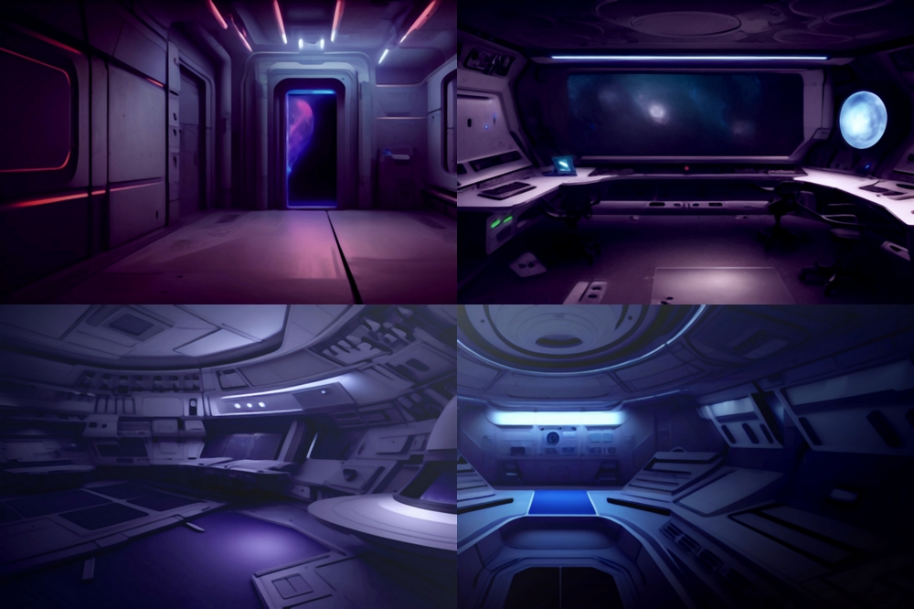 Space Ship Pack: 16 Visual Novel Backgrounds by Rachel Chen
