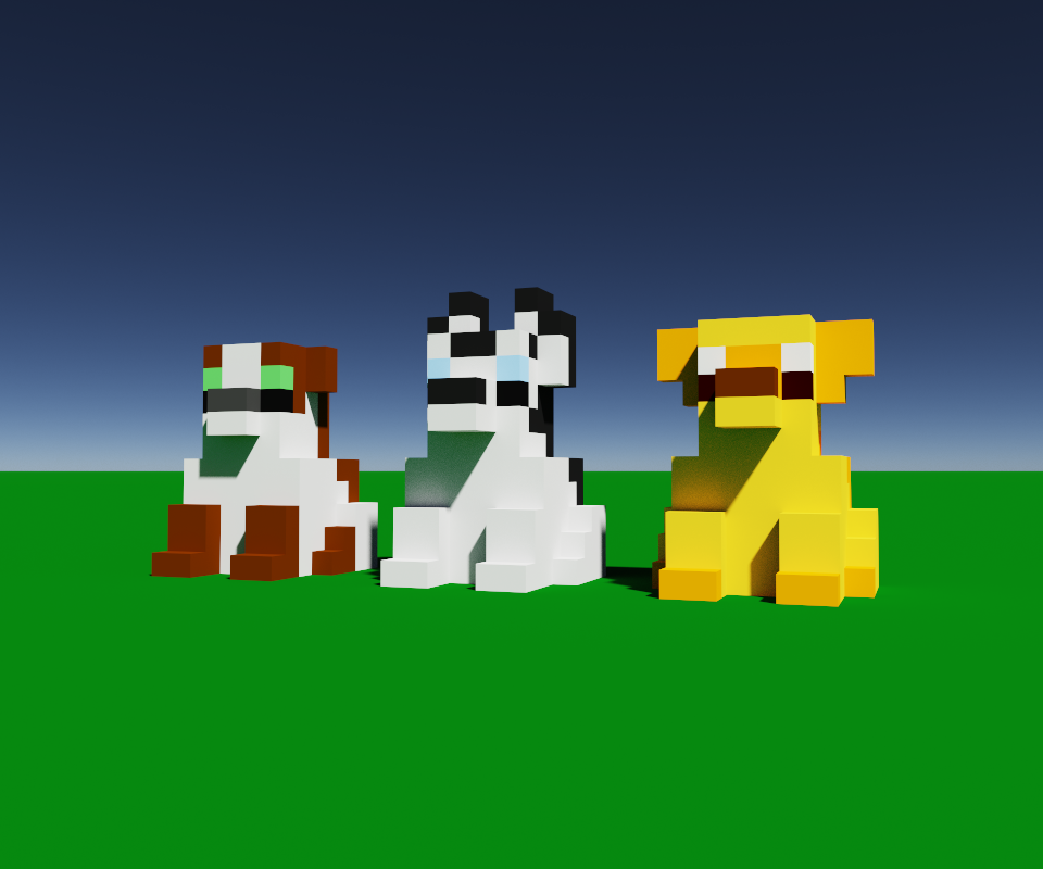 Voxel Dogs by Astral_Journeyer