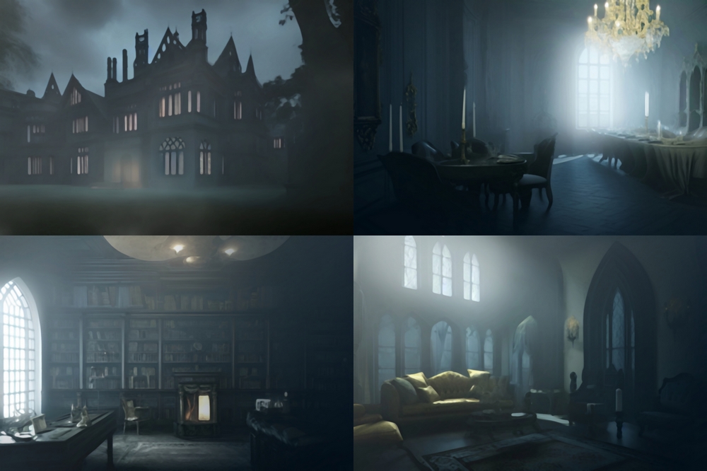 Haunted Vampire Mansion Pack: 16 Visual Novel Backgrounds by Rachel Chen