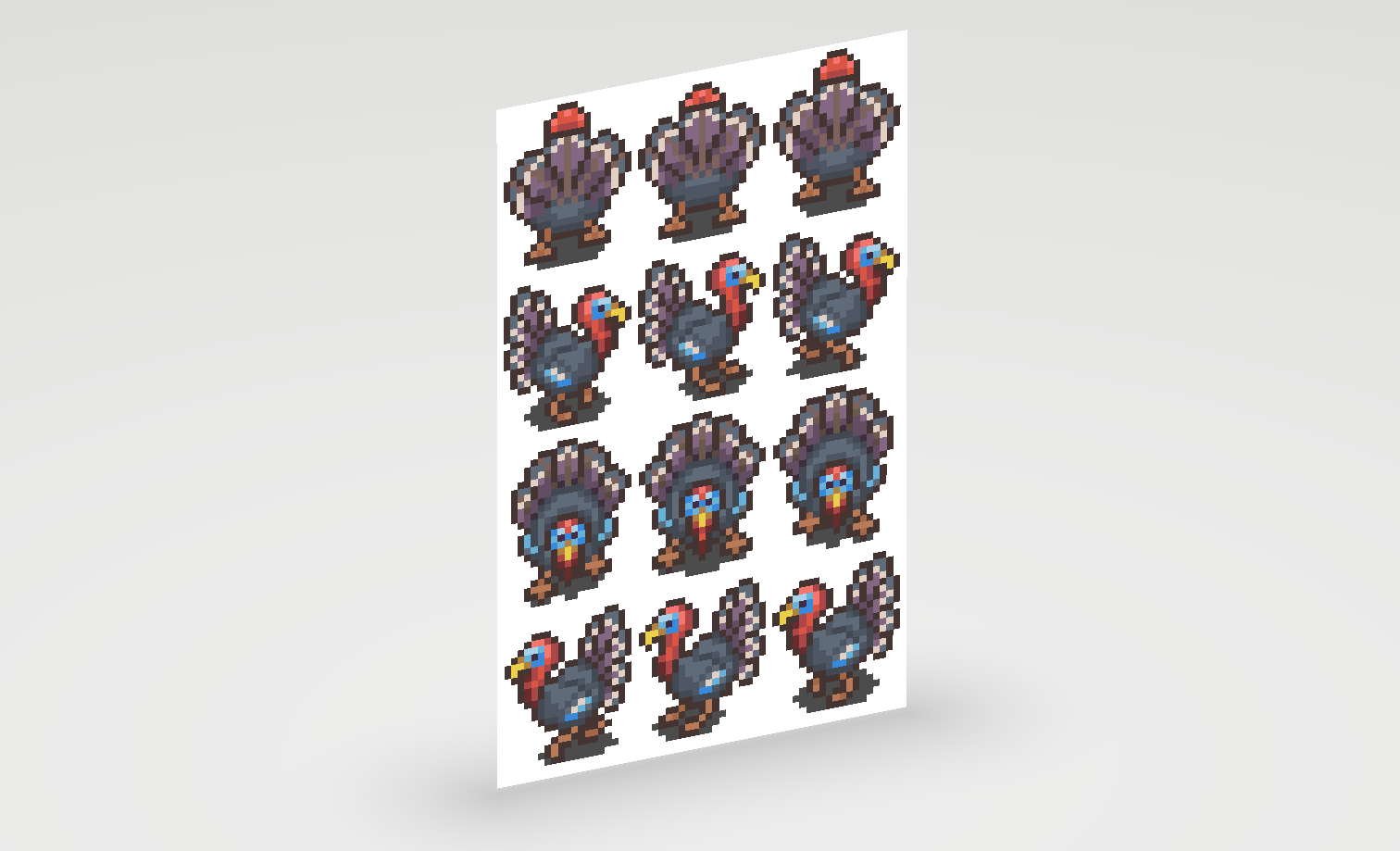 Turkey Sprite Sheet by Ezekyuhl