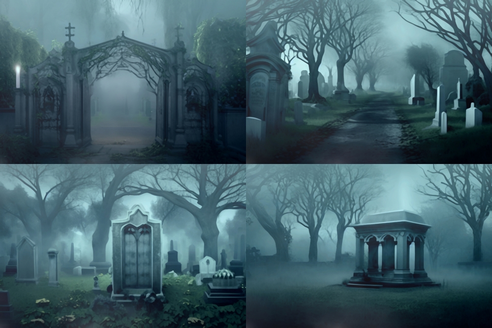 Gloomy Cemetery Pack (Day and Night Versions): 12 Visual Novel ...