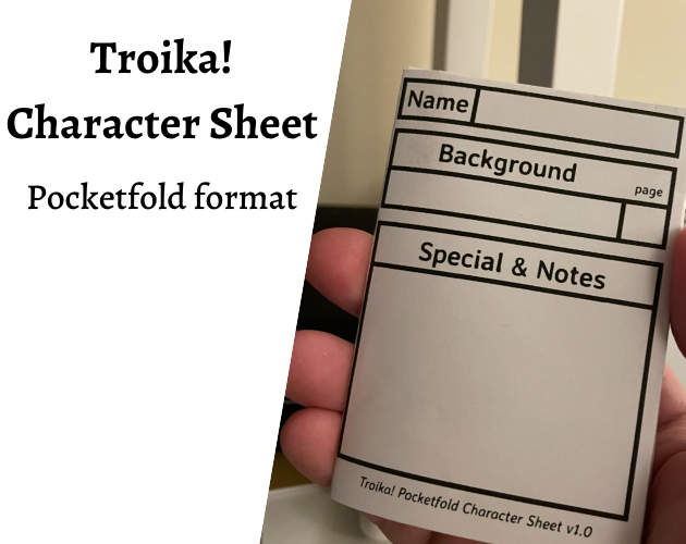 Troika! Pocketfold Character Sheet by Andre Garzia