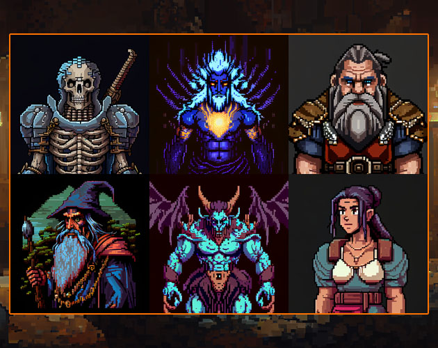 50 Dungeon Characters | Pixelart | 32-BIT by Zoja