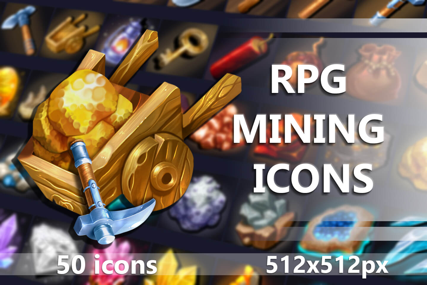 Medieval Mining Icons by Free Game Assets (GUI, Sprite, Tilesets)