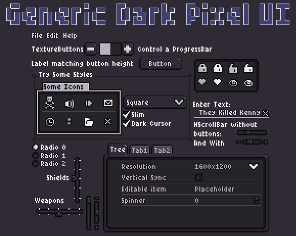 Generic Dark Pixel UI by Flatus