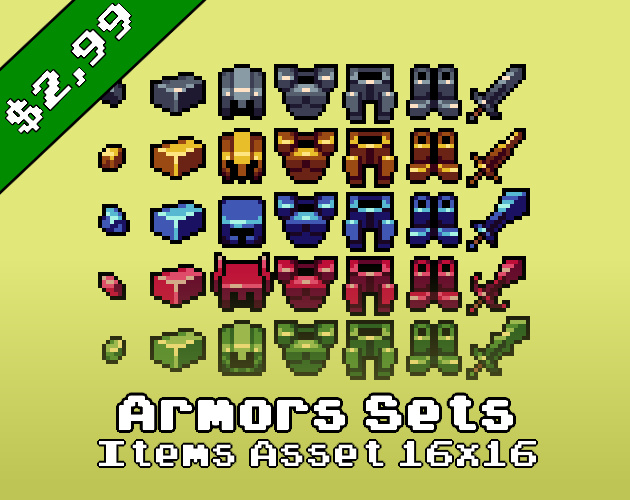 Armors Sets Items Asset (16x16) by ninth-jedi