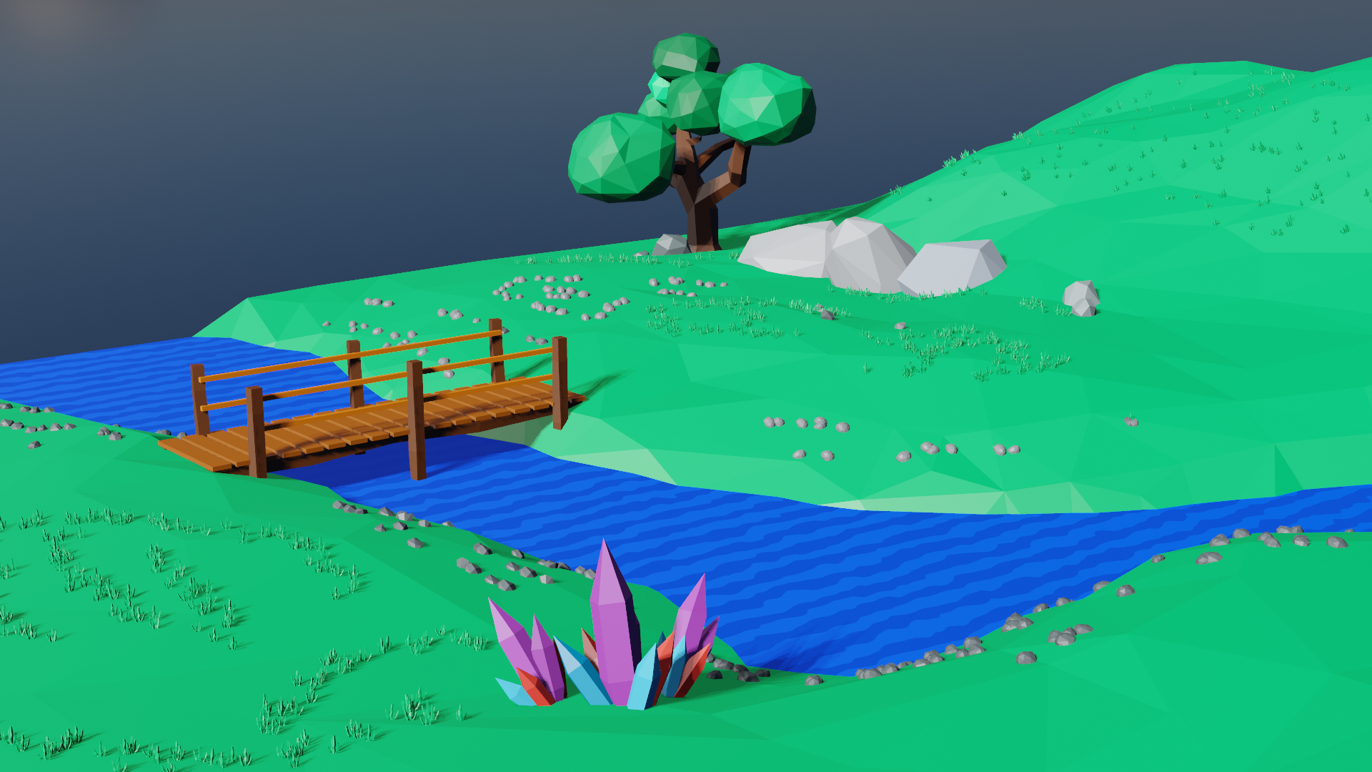 Low Poly Blender Scene by T-more