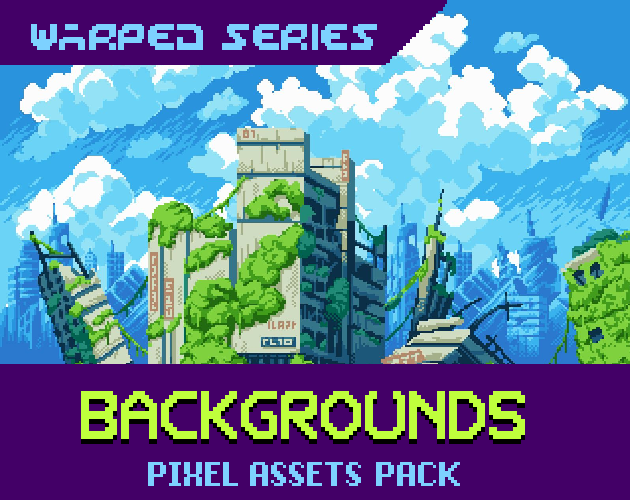 Warped Synth Cities Backgrounds Expansion by ansimuz