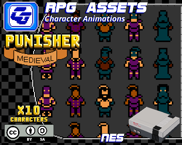 RPG Asset Character 'Punisher' NES by chasersgaming