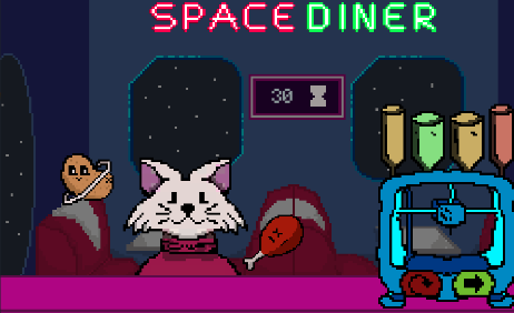 Space cat diner by Aleksa