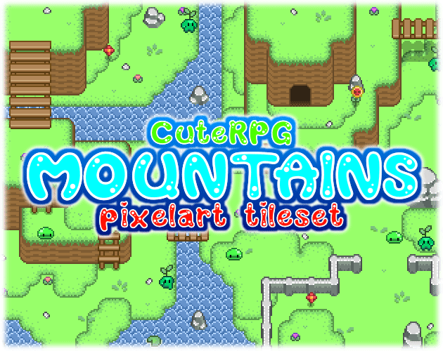 Mountains Cute RPG 16x16 retro tileset asset pack! by PixyMoon