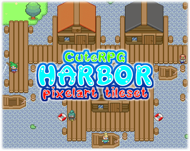 Harbor Cute RPG 16x16 retro tileset asset pack! by PixyMoon