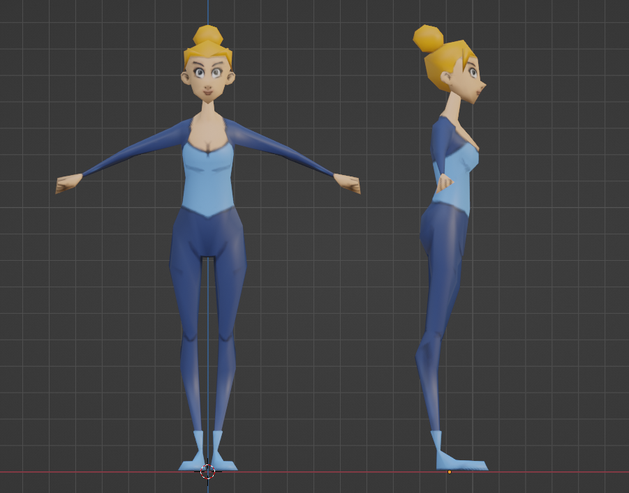 Cartoon woman retro psx low poly by stephanrobertgames