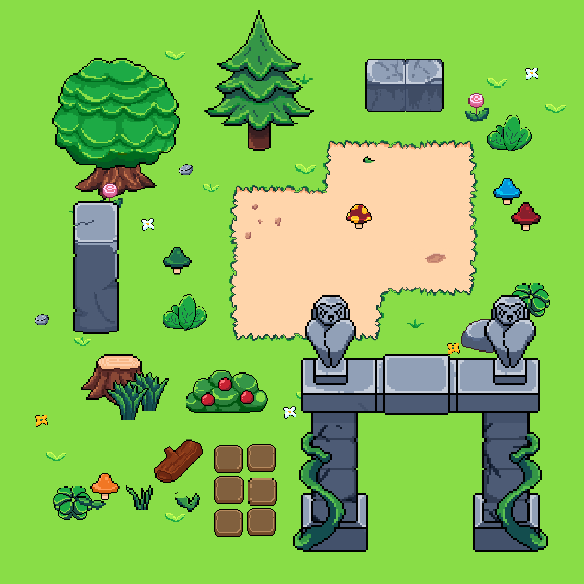 Pixel art Tileset - Peaceful Grass Land 1 by AbyssalHunter